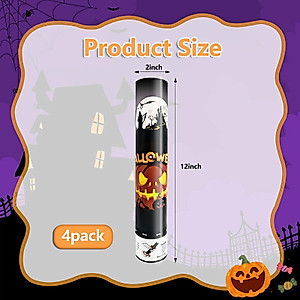 Halloween Confetti Poppers | 4 Pack Halloween Confetti Cannon | Halloween Party Poppers Confetti Shooters | Halloween 12 Inch Confetti Bomb | Halloween Confetti Poppers Bulk for Parties Event
