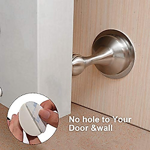 Magnetic Door Stops-Door Stopper-Stainless Steel, Door Holder Doorstop-No Drilling, 3M Double-Sided Adhesive Tape, Screws for Stronger Mount, Hold Your Door Open（2 Pack）