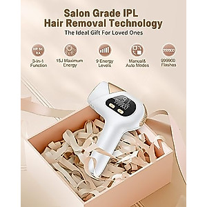 AMOTAOS Laser Hair Removal, IPL Hair Removal for Women and Men, 3-in-1 At-Home Permanent Hair Removal Device 9 Levels Upgraded 999900 Flashes Hair Remover for Face Armpits Arms Bikini Line Legs