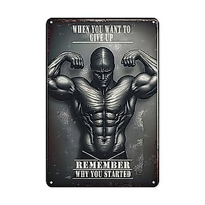 Vintage Metal Signs Home Gym Decor Gym Decor For A Home Gym 8x12 Inch Persevere