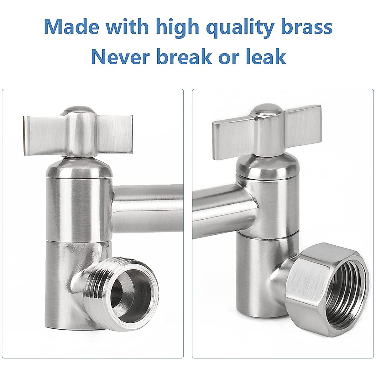 Adjustable Shower Arm Universal Connection, NearMoon Solid Brass Shower Extension Arm, Adjust Angle to Upgrade Shower Experience, Easy to Install, Anti-leak (Chrome Finish)