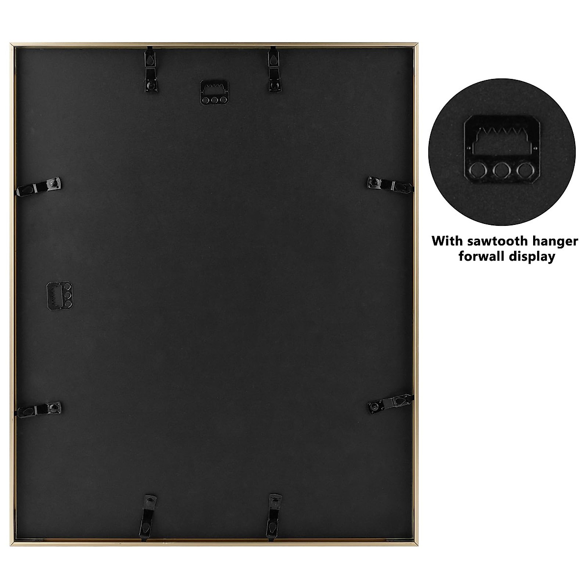 Frametory, 16x20 Metal Picture Frame with Mat for 11x14 Picture & Real Glass, Aluminum Photo Frame Collection (Gold, 1 Pack)