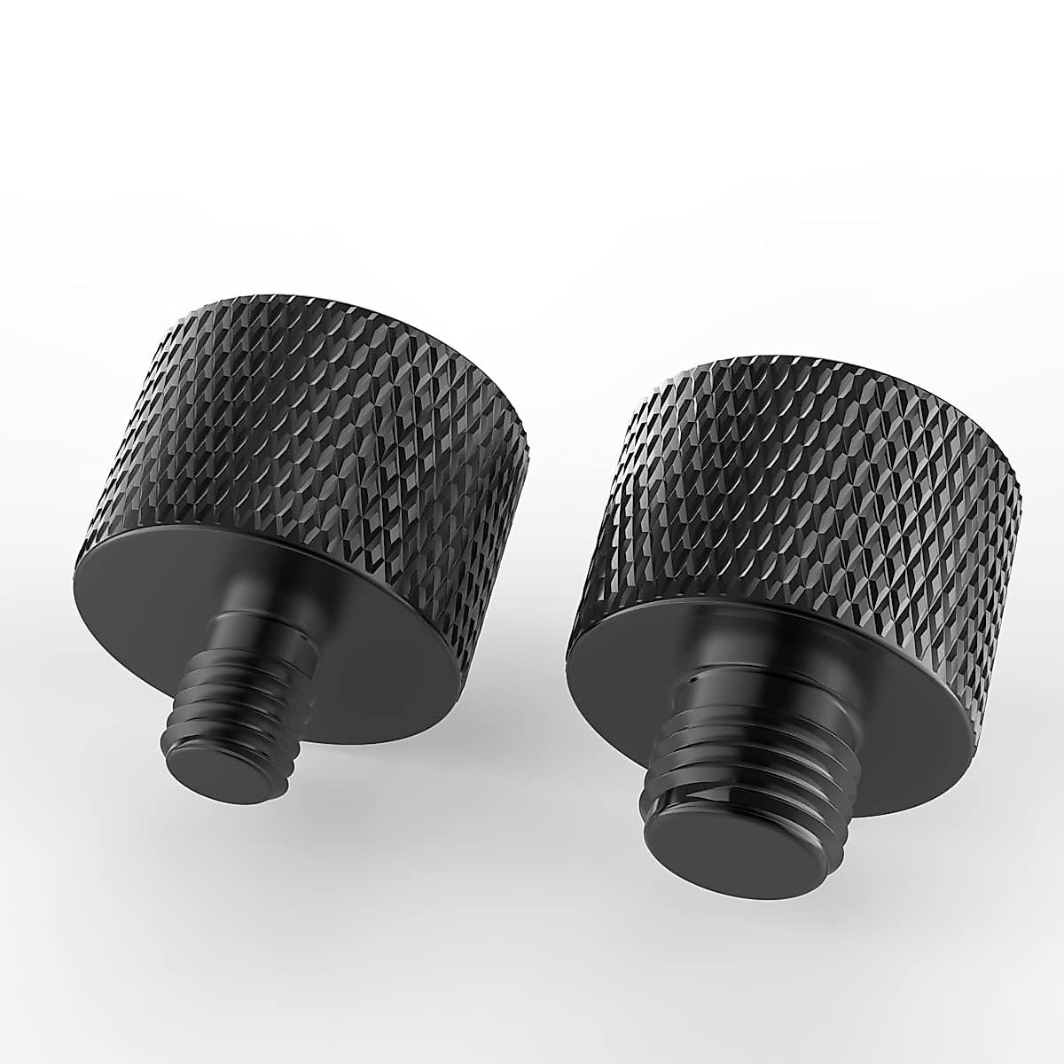 Donuts Mic Stand Adapter 5/8 to 3/8 and 5/8 to 1/4 Mic Thread Screw Adapter Combo Pack For Microphone Mounts and Stands 2 Pack Black