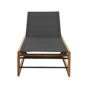 Christopher Knight Home 316327 Emile Chaise Lounge, Black + Teak