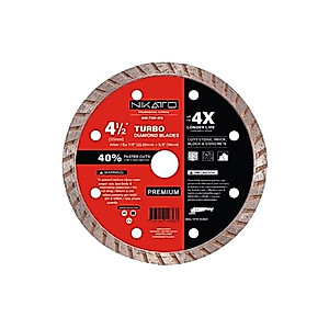 NIKATTO 7" Turbo Diamond Blade Angle Grinder Blades for Alloy Steel, Granite, Iron, Natural Stone, Metals, Hard Concrete (USA Stock)