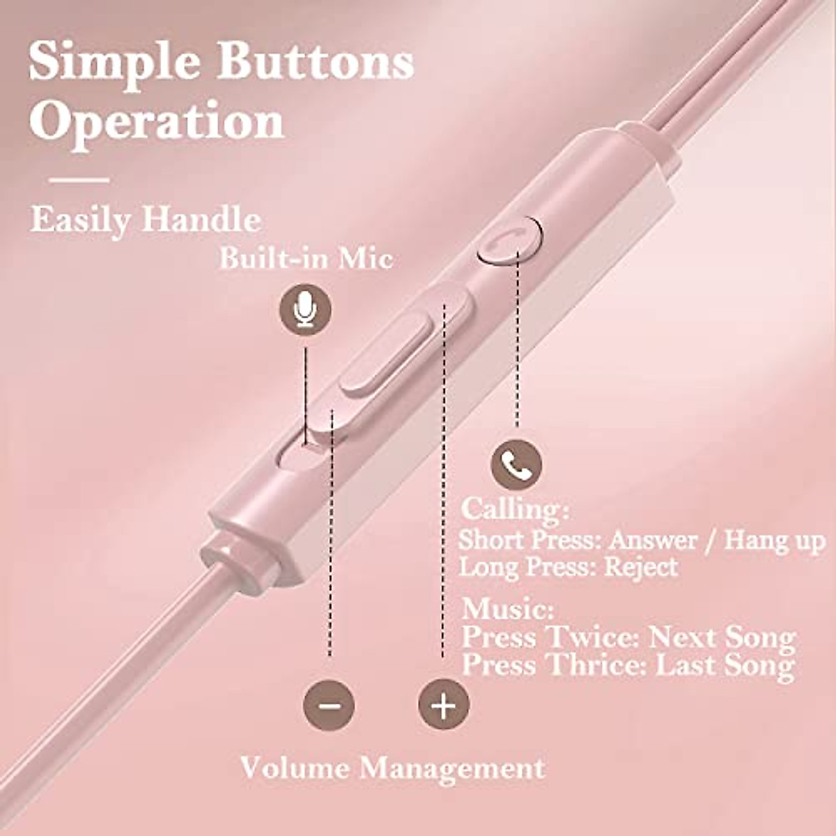 yi-shaney 2 Pack Wired Sleep in Ear Earbuds Headphone, Soft Lightweight Silicone Noise Cancelling Earphones with 3.5mm Audio Devices for Side Sleeper, Snoring, Air Travel & Relaxation (Pink)