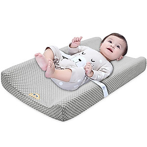 BlueSnail Comfortable and Breathable Changing Pad Cover - Soft, 2pk, Jacquard Flannel Design (Grey)