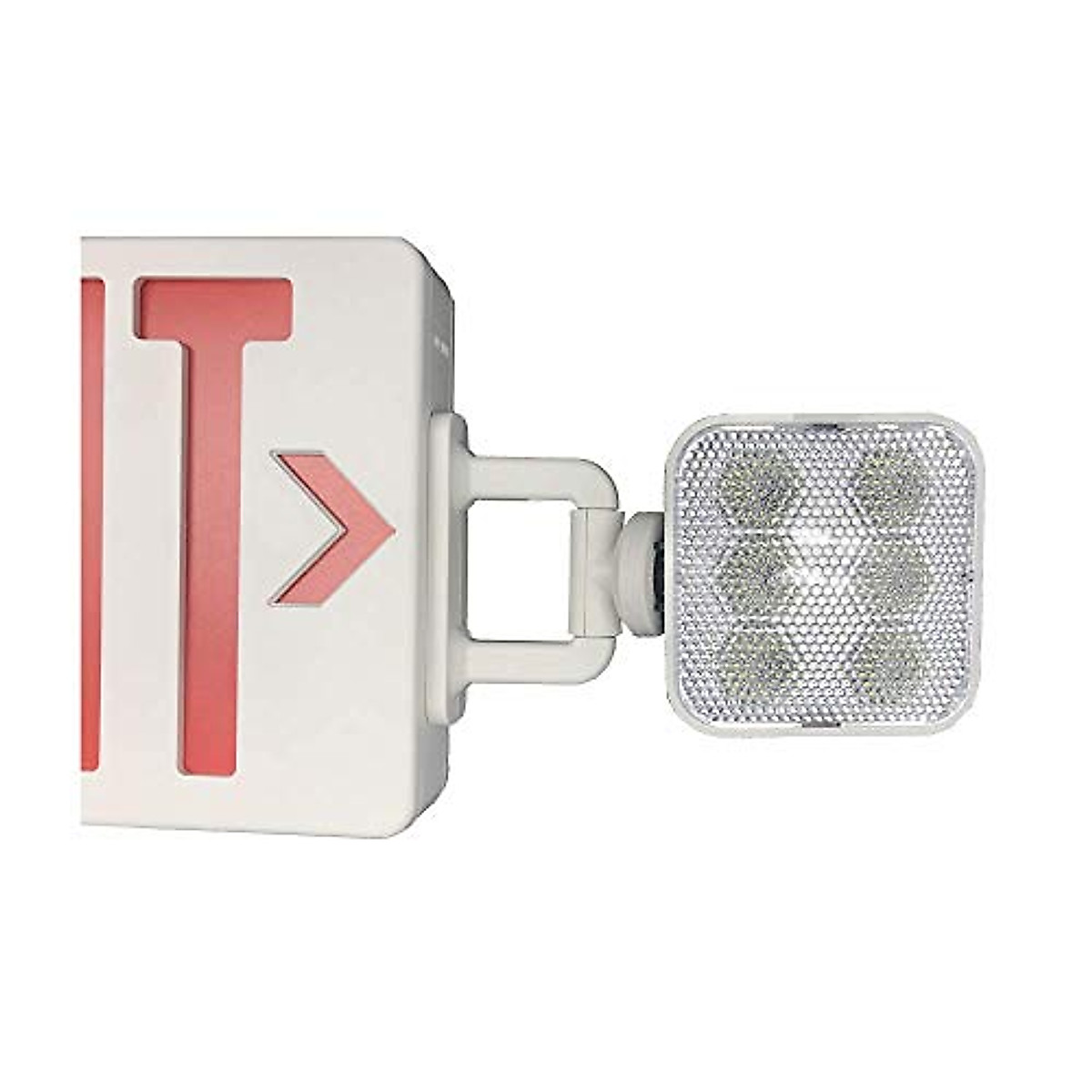 AmazonCommercial Emergency Light Exit Sign, 1-Pack, Exit Combo with Battery Backup, 2 LED Adjustable Heads