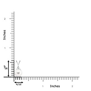 Angara June Birthstone - Freshwater Cultured Pearl Pendant Necklace with Diamond in Sterling Silver (8mm)