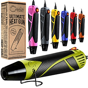 Heat Gun for Crafts, Mini Dual Temp Hot Air Gun Tool for Epoxy Resin, Shrink Wrapping, Vinyl Wrap, Embossing, Electronics, Candle Making, Sublimation, Phone Repair & DIY (Pink)