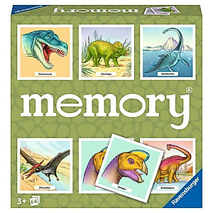 Ravensburger Dinosaur Memory Game – Fun & Fast Brain Teaser for Kids 3+ | Vibrant Dinosaur Images | Easy to Learn for Birthdays and Holidays | Quality Family Time Activity