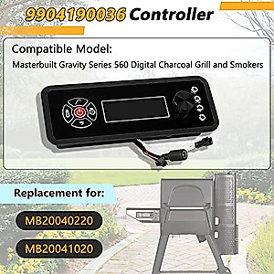 9904190036 Grill Controller Compatible with Masterbuilt Gravity Series 560 Digital Charcoal Grill and Smokers, Replacement for Digital Control Panel Part number MB20040220, MB20041020
