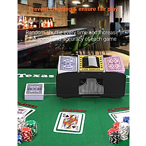 WILLIZTER Automatic Poker Card Shuffler 1-2 Decks Battery Operated Electric Poker Shuffler Card Shuffler for Porker Home Card Games Tables, Rummy Blackjack