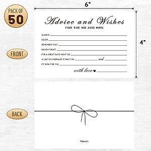 Advice and Wishes Cards for the New Couples Mr and Mrs, Bride and Groom, Newlyweds, Perfect 50 Pcs Wedding Advice Cards for the Wedding Reception Decorations/Bridal Shower Party