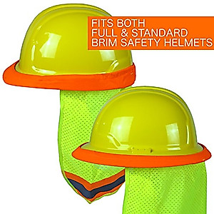 Best Ever PRO-MADE X1 Hard Hat Sun Shade. Premium Neck Shield with Secure-Fit Fasteners & Built in Sweat Towel. Fits Full & Standard Brim Safety Helmets. for Construction Use. Hard Hat Not Included