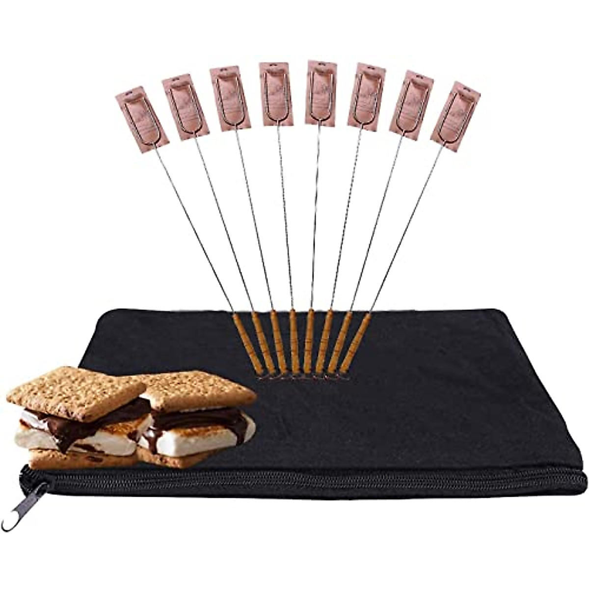 Campfire Forks 41 L Cast Iron Cooking Marshmallow Roasting Cookware for Families Scouts Hotdog Hot Dog Weenie (4 Pack)