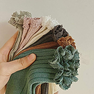 Ashmyova Baby Girls Vintage Ankel Lace Socks Toddler Ruffles Casual Dress Socks 6 Pack Size 6-24Months