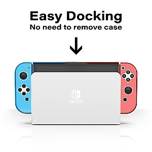 Nyko | Dockable, thin OLED Protective Hard Portable Travel Carry Shell Case for Nintendo Switch OLED (Red & Blue)