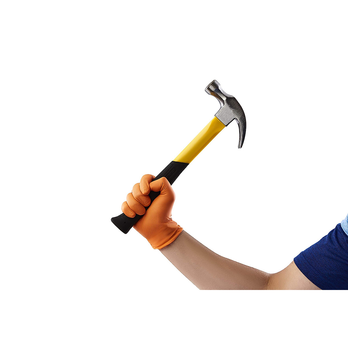 Venom Steel Maximum Grip Nitrile Gloves, 8 Mil Thick, Raised Diamond Texture For Grip, Puncture and Rip Resistant, Hi-Visibility Orange, Large (100 Count)