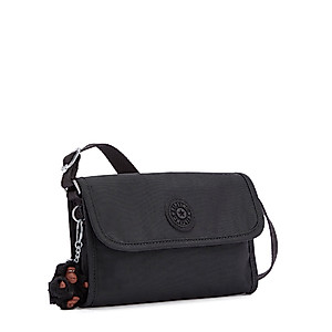 Kipling Womens Women's Berry Bag, Organize Accessories, Spacious, Adjustable Strap, Nylon Crossbody Bag, Black Tonal, 7.75 L x 5.5 H 1.25 D US