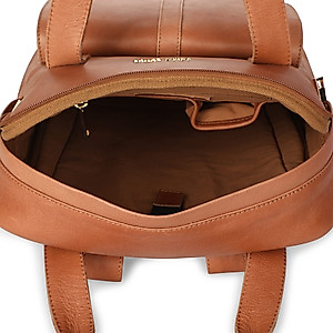 Pelle Luxur Women Leather Zipper Closure Travel Backpack for Laptop Handbag Purse