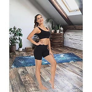 Hotexy Workout Sets for Women Active 2 Pieces Ribbed High Waisted Shorts with Seamless Sports Top Tracksuits Outfits