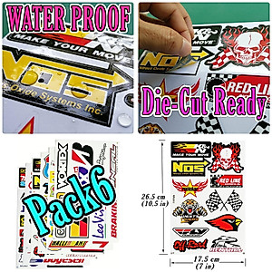 Cars Motorsport Nos Gulf Hot Rod Nascar Drag Racing Lot 6 Vinyl Graphic Decals Stickers D6094