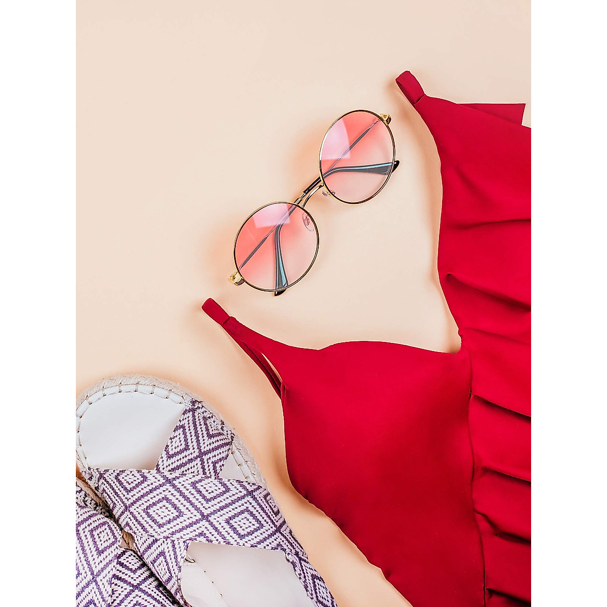 Blulu 20 Pairs Round Hippies Sunglasses John 60's Style Circle Colored Glasses