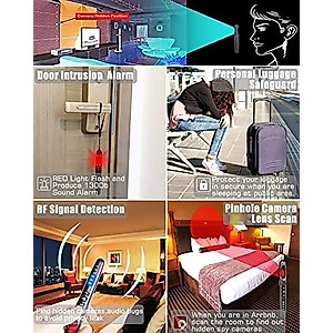Hidden Camera Detector,Anti-spy Wireless WiFi Camera Scanner Hidden Camera Lens Finder + Door Open & Luggage Movement Alarm,3 Modes, 40 Hours Working Time