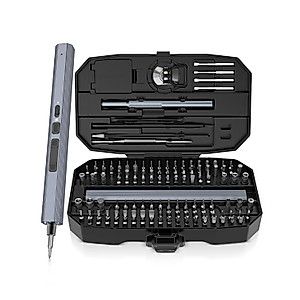 Mini Electric Screwdriver Set, 155-in-1 Precision Screwdriver with 140 S2 Magnetic Bits, 650mAh USB C Charging, 3 Torque Settings & Built-in Magnetizer for DIY Projects