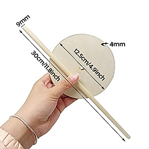 Honbay 4PCS Round Wood Donut Stands Doughnut Dessert Stands Bagels Display Holder, for Wedding, Birthday, Kids, Baby Shower