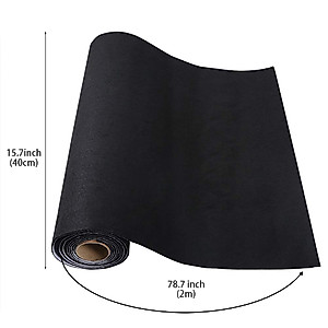 Caydo Large Black Self Adhesive Felt Roll Shelf Liner for DIY Projects Costume, Jewelry Drawer Craft Fabric Peel Stick 15.7" x 78.7"
