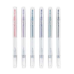 Erin Condren Colorful Marker Gem Dual-Ink/Dual-Tip Markers 6-pack | 6 Pens, 12 Highlight and Jewel-Tone Colors in Chisel Tip Highlighter and Fine Tip Pen | Design