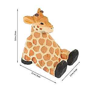 Beavorty Cellphone Holder Stand Giraffe Shaped Wooden Smartphone Desk Holder for All Mobile Phones Animal Phone Stand Desk Ornament