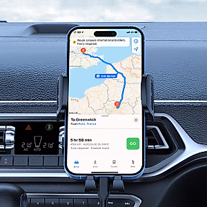 BESULEN Phone Mount for Car, Air Vent Cell Phone Holder Hands Free Cradle, Universal Stable Easy Clamp Phone Holder Mount, Compatible with iPhone 14 13 12 Pro Max and More Smartphones (Gray)
