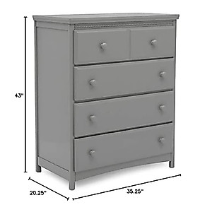 Delta Children Emerson 4 Drawer Chest, Greenguard Gold Certified, Grey