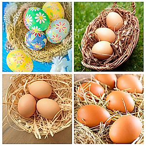 YunKo 6Pcs Easter Eggs Wooden Brown Fake Nest Eggs for Craft Decorate Get hens to Lay Eggs Chicken Coop Accessories