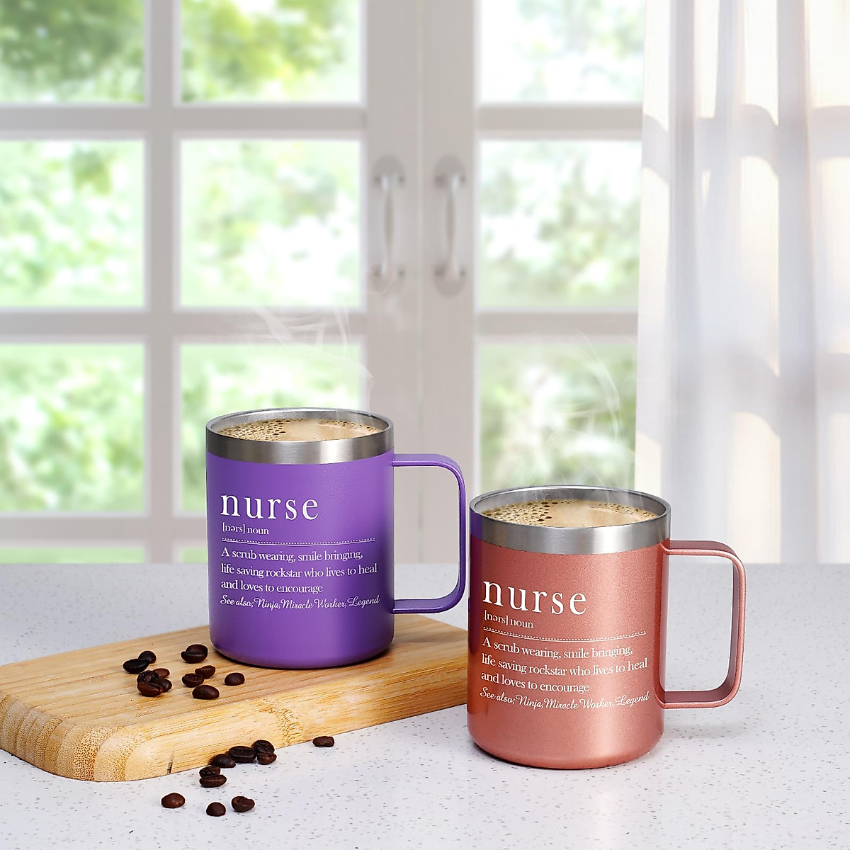 LiqCool Nurse Gifts for Women, 12 Oz Insulated Coffee Mug, Nurse Week Gifts for Women, Nurse Graduation Gift, Christmas Birthday RN Ipn Appreciation Gifts for Nurses (Rose Gold)