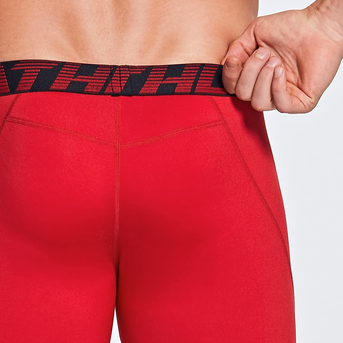 ATHLIO Men's Athletic Cool Dry Compression Shorts, Sports Performance Active Running Tights, 3pack Cool Dry Shorts Black/Charcoal/Red, X-Large