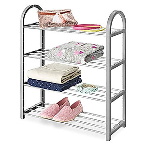 Whitmor 4-Tier Compact Closet Shelves, Gray