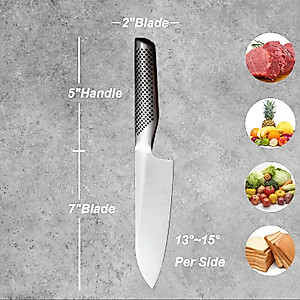 Tinor Chef Knife, 7 Inch Professional Kitchen Knife, German High Carbon Stainless Steel, Ergonomic Design, Ultra Sharp Knife for Cutting, Peeling, Slicing Fruit, Vegetables, Bread and Meat