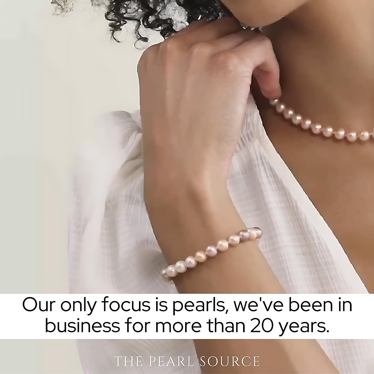 The Pearl Source 14K Gold 7-8mm AAAA Quality Round Multicolor Freshwater Cultured Pearl Bracelet for Women