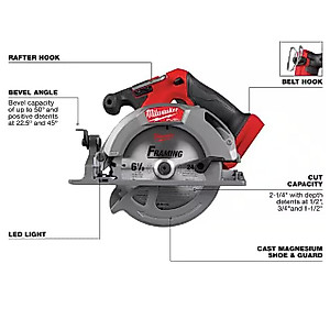 MILWAUKEE - M18 FUEL 18V Lithium-Ion Brushless Cordless 6-1/2 in. Circular Saw - 2833-20