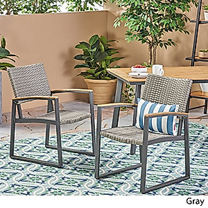 Christopher Knight Home Aubrey Outdoor Dining Chairs (Set of 2), Gray