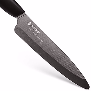 Kyocera Advanced Ceramic Revolution Series 5-inch Slicing Knife, Black Handle, Black Blade