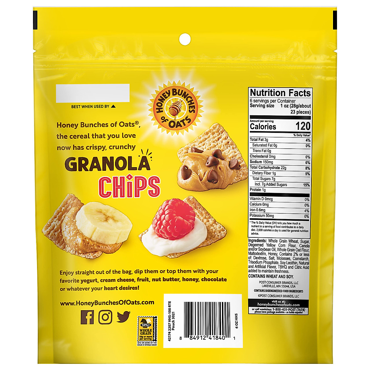 Honey Bunches of Oats Granola Chips, Honey Roasted, 6 OZ Bag