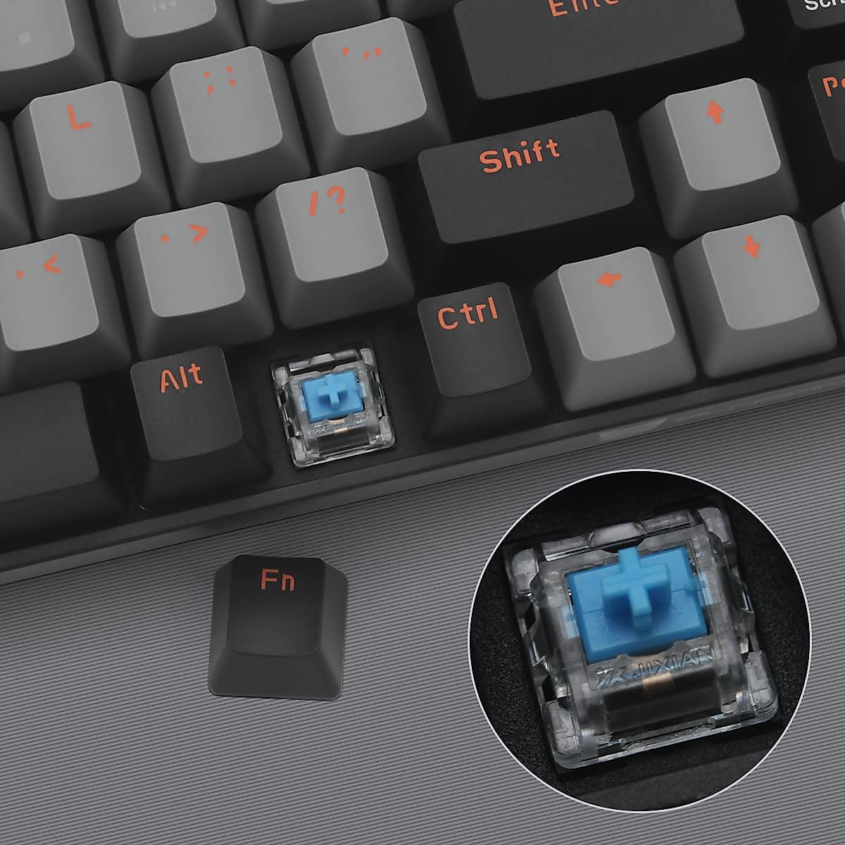 Qisan Mechanical Keyboard Gaming Keyboard Brown Switch 68-Keys Mini Design (60%) Gaming Wired Keyboard White Magicforce