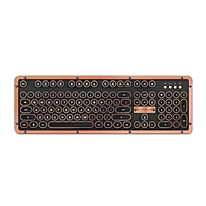 Azio Retro Classic Bluetooth 5.0 (Artisan) - Wireless/USB Wired Vintage Backlit Leather Mechanical Keyboard for PC/Mac (MK-RETRO-L-03B-US)