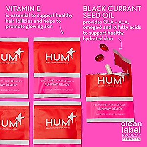 HUM Runway Ready Set - Support for Strong Hair, Skin and Nails - Vitamin Pack Blend of Vegan Biotin, Black Currant Seed Oil & Sunflower Seed Oil - Healthy Hair, Nails & Skin Vitamins (30 Day Supply)