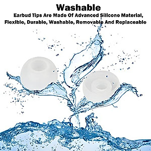 DMZHY Earbud Tips Replacement Earbud Tips Earbud Replacement Tips Headphone Earbud Tips Ear Covers Earbuds Rubber Tips Compatible with Powerbeats 2 Powerbeats 3 Lg Samsung Earbuds White L 9 Pairs